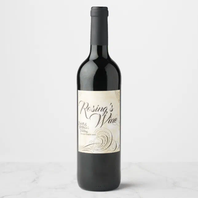 Sepia Flourishes Wine Label | Zazzle