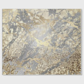 Sepia Foxier Gold Marble Shiny Metal Silver Gray Wrapping Paper | Zazzle
