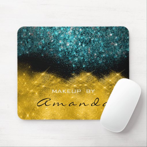 Sepia Gold Sparkly Glitter Teal Ocean Beauty Mouse Pad | Zazzle