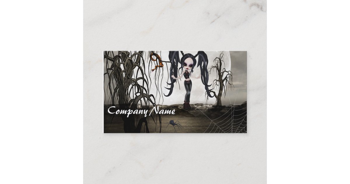 Sepia Goth Girl Business Card | Zazzle