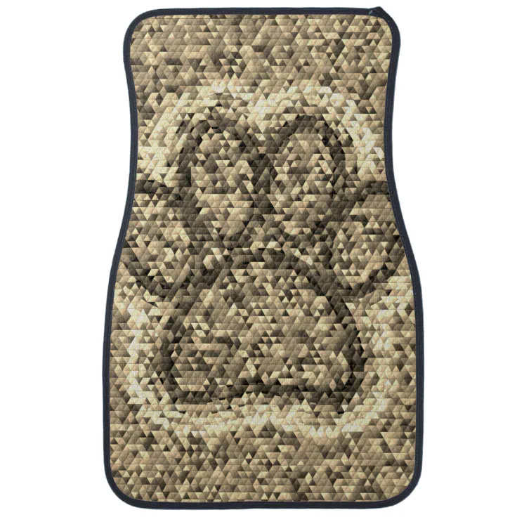 Sepia Low Poly Dog Paw Print Car Floor Mat | Zazzle
