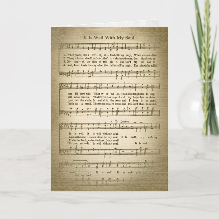 sepia old hymn music for sympathy card | Zazzle.com