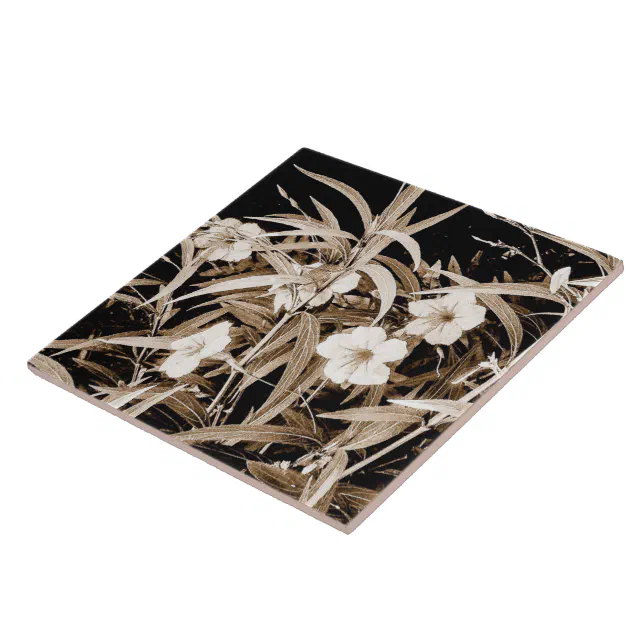 Sepia Tone Mexican Petunias Ceramic Tile | Zazzle