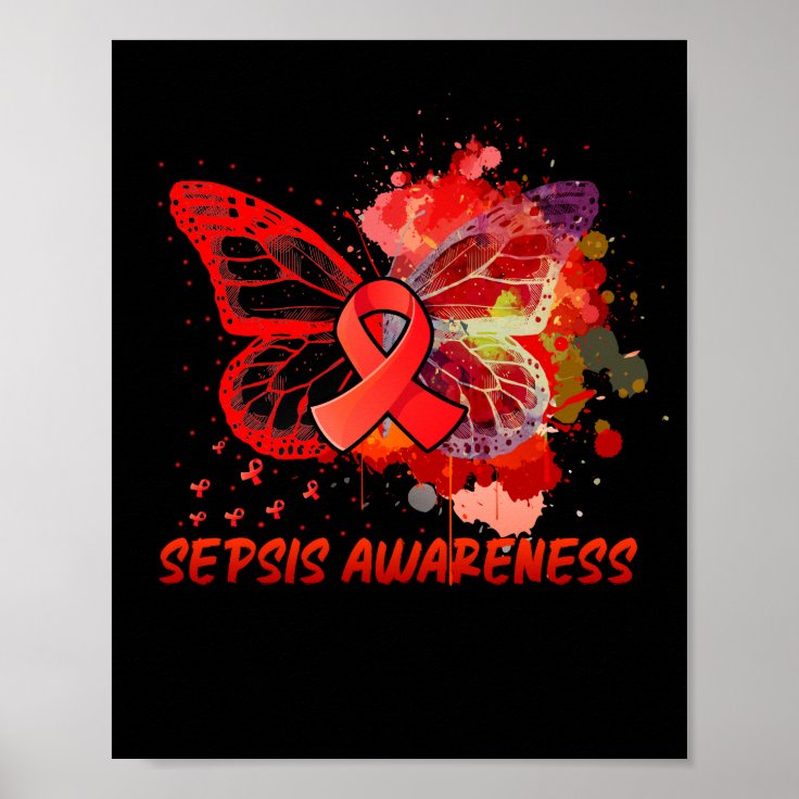 Sepsis Awareness Butterfly Poster | Zazzle