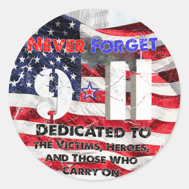 September 11 Anniversary Classic Round Sticker | Zazzle