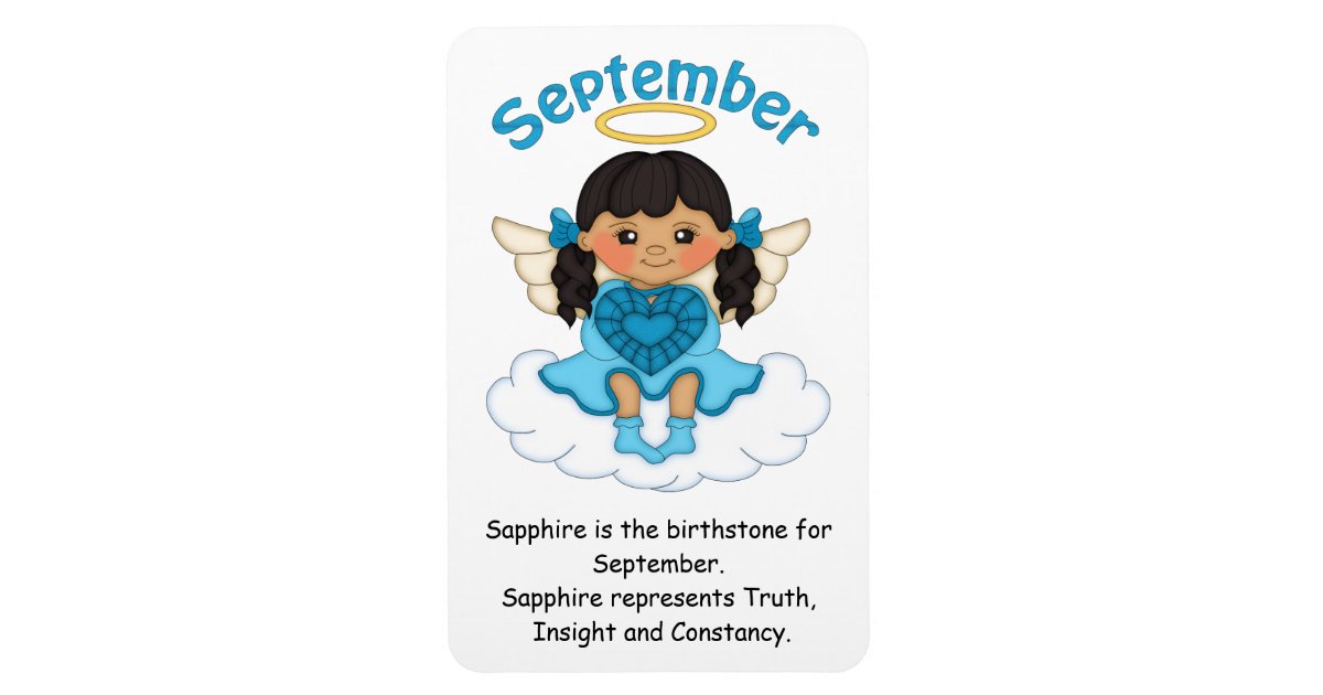 September Birthstone Angel Black Premium Magnet | Zazzle