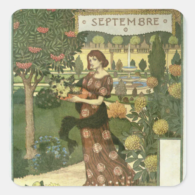 September Square Sticker | Zazzle