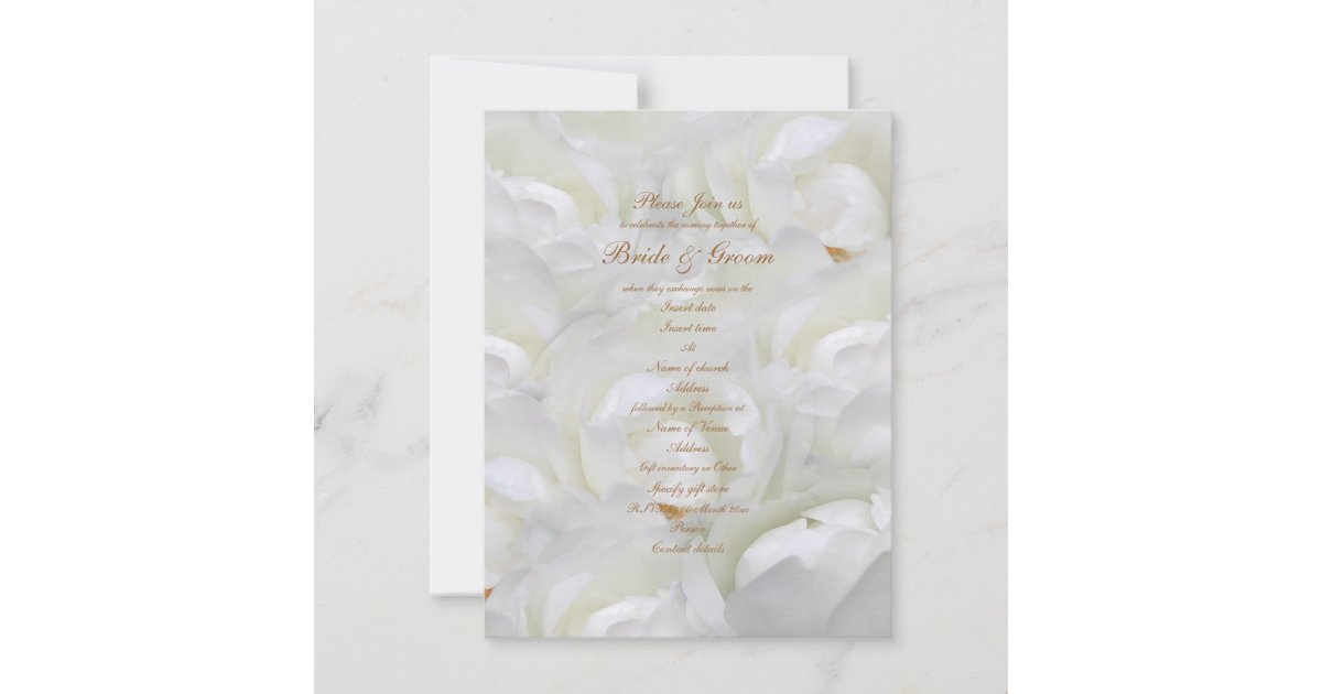 September wedding elegant rose invitation template | Zazzle
