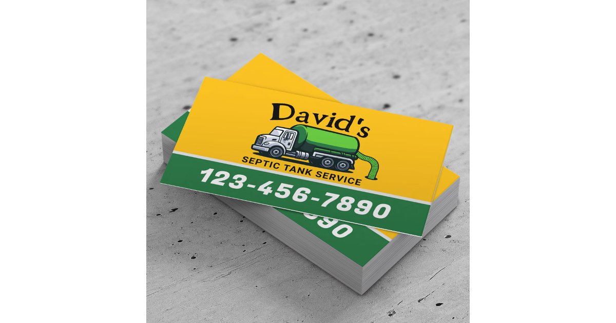 Septic Tank Pumping Service Professional Business Card | Zazzle