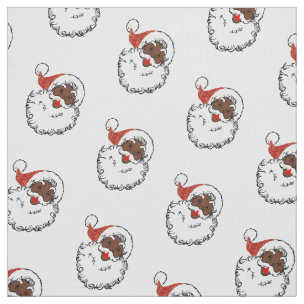 sequined black santa claus fabric | Zazzle