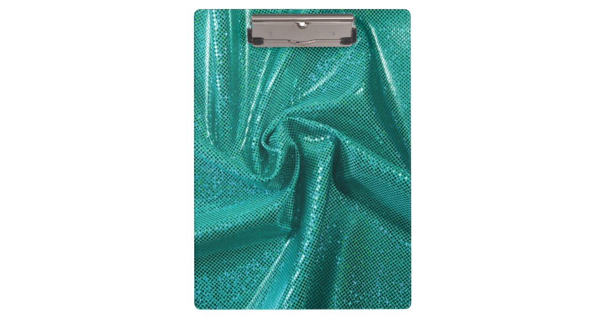 Sequin glitter teal green metallic look clipboard | Zazzle