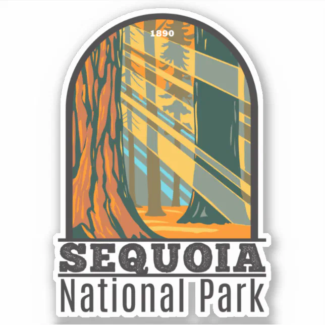 Sequoia National Park Giant Sequoia Trees Sunlight Sticker | Zazzle