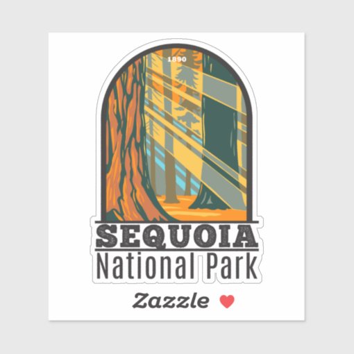 Sequoia National Park Giant Sequoia Trees Sunlight Sticker | Zazzle