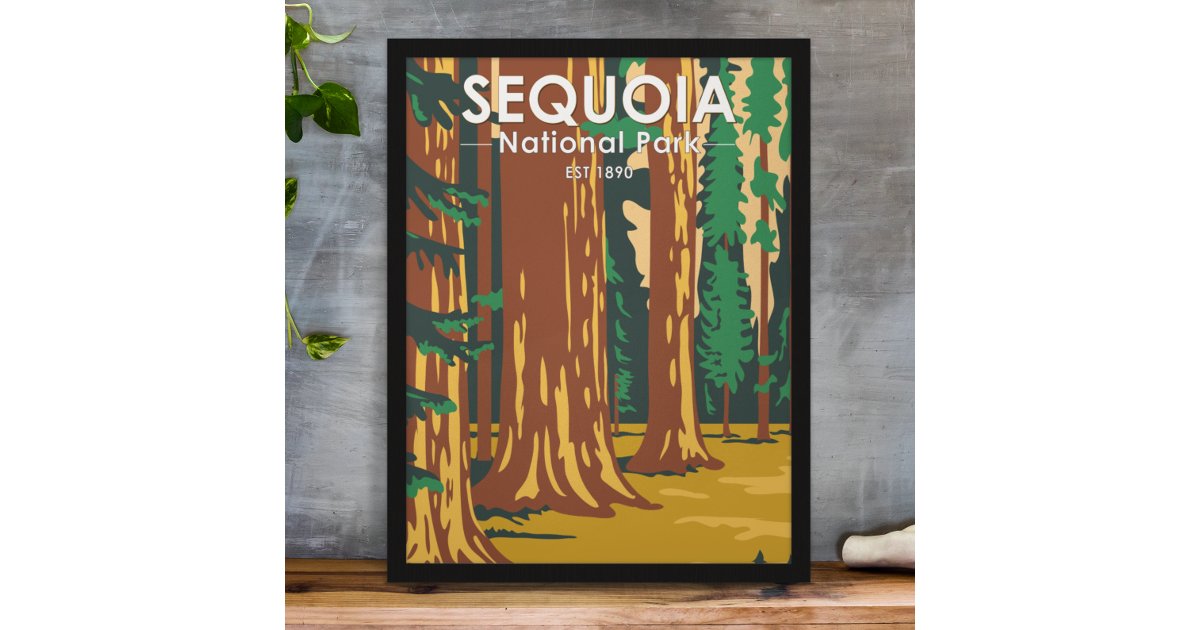 Sequoia National Park Giant Sequoia Trees Vintage Poster | Zazzle