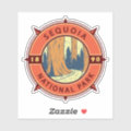 Sequoia National Park Illustration Retro Compass Sticker | Zazzle