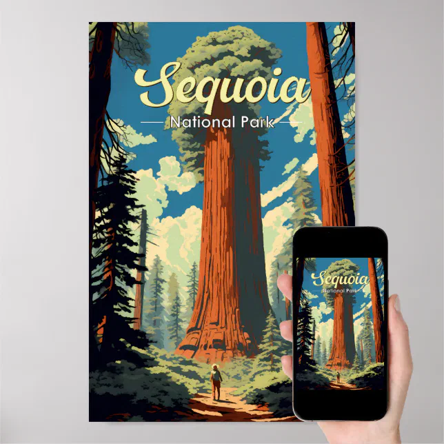 Sequoia National Park Illustration Retro Poster | Zazzle