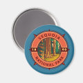 Sequoia National Park Retro Compass Emblem Magnet | Zazzle