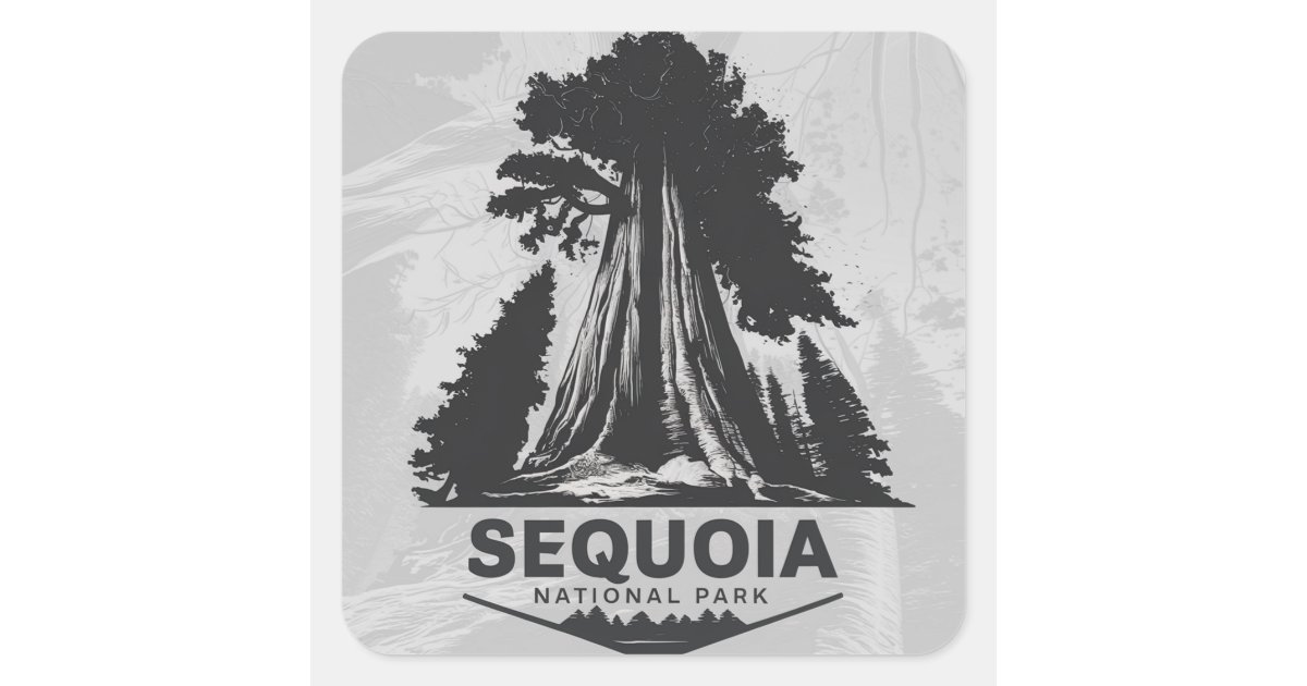 Sequoia National Park Square Sticker | Zazzle