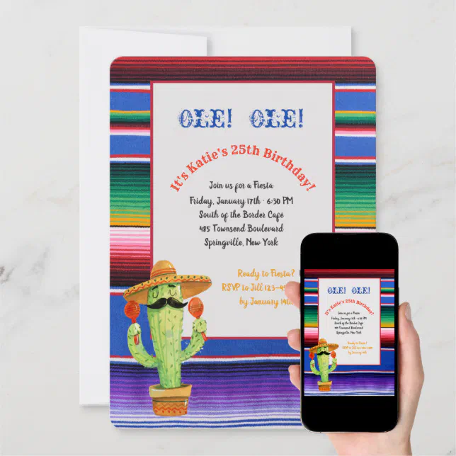 Serape Fiesta Invitation | Zazzle
