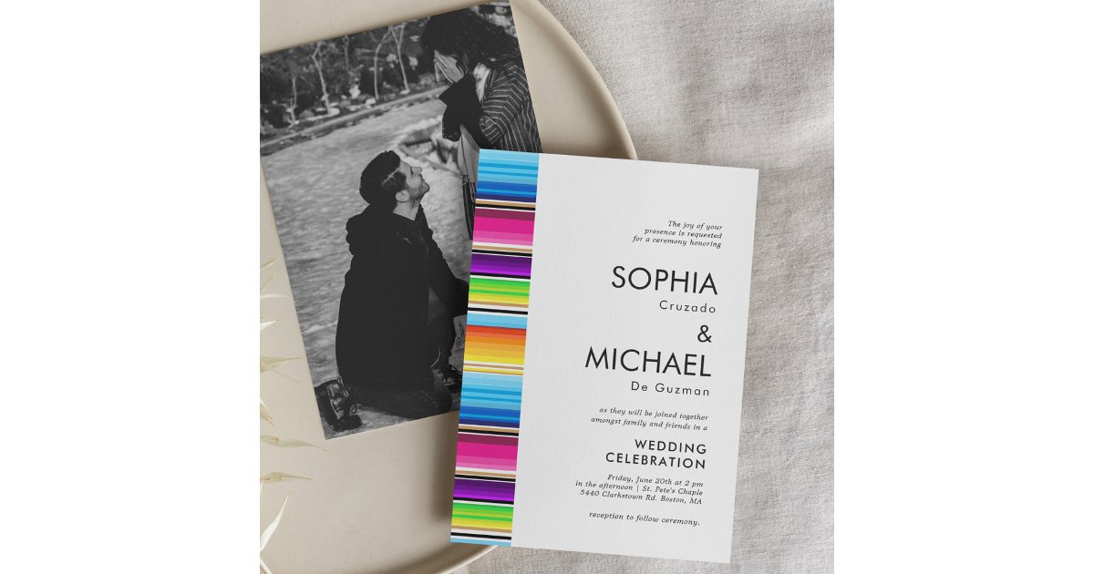 Serape Spring Stripes | Wedding Invitation | Zazzle