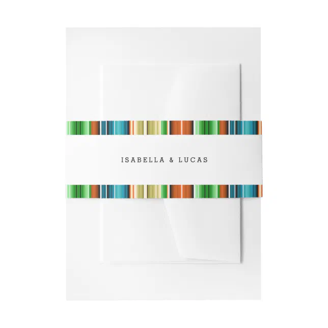 Serape Summer Vertical Stripes | Wedding Invitation Belly Band | Zazzle