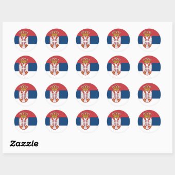 Serbia Flag Classic Round Sticker | Zazzle