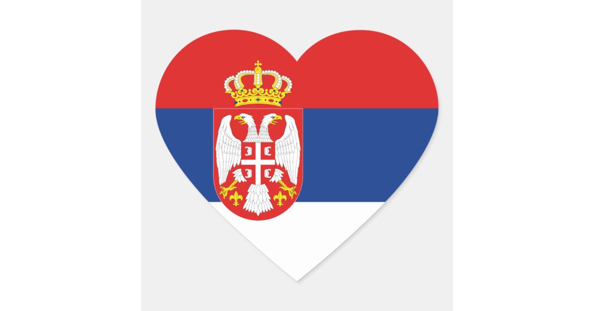 Serbia Flag Heart Sticker | Zazzle
