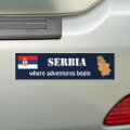 Serbia Flag + Map Bumper Sticker | Zazzle