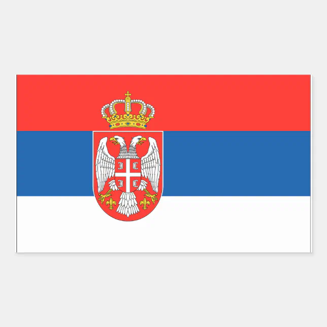 Serbia Flag Rectangular Sticker | Zazzle