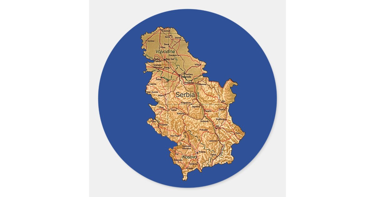 Serbia Map Sticker | Zazzle