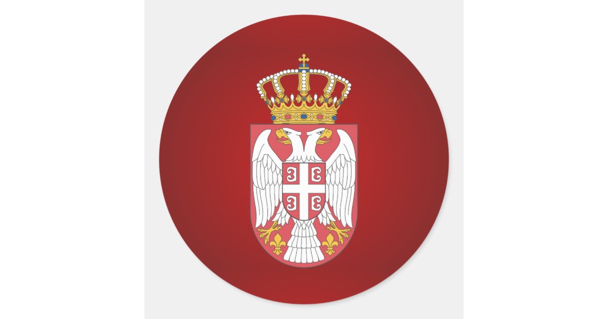 Serbian coat of arms classic round sticker | Zazzle
