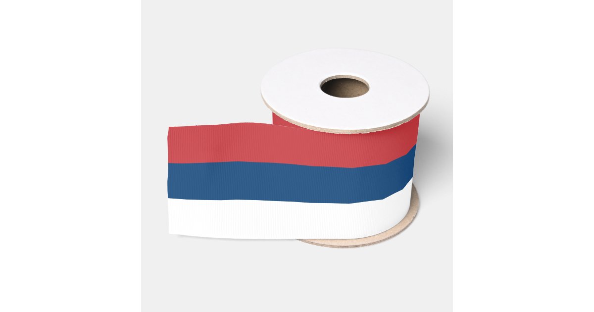 Serbian flag colors ribbon, Tricolor, Serbia Grosgrain Ribbon | Zazzle