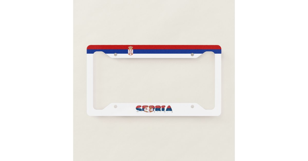 Serbian flag license plate frame | Zazzle