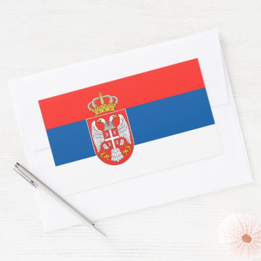 Serbian Flag Rectangular Sticker | Zazzle