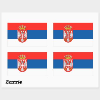 Serbian Flag Rectangular Sticker | Zazzle