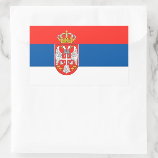 Serbian Flag Rectangular Sticker | Zazzle