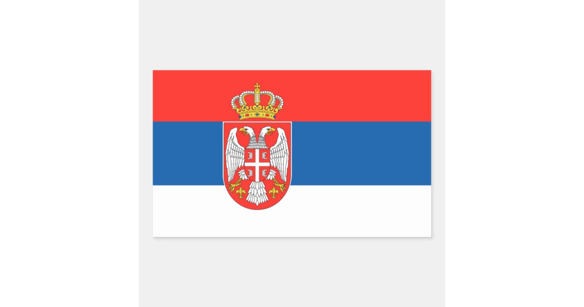 Serbian Flag Rectangular Sticker | Zazzle