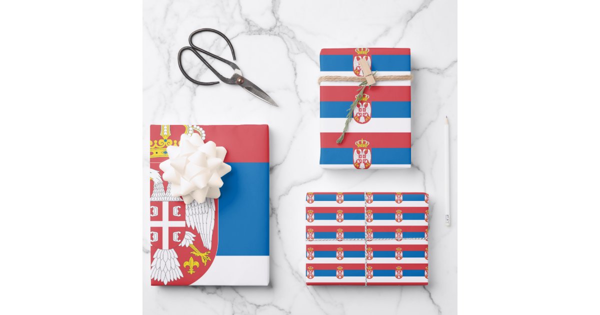 Serbian Flag Wrapping Paper Sheets | Zazzle
