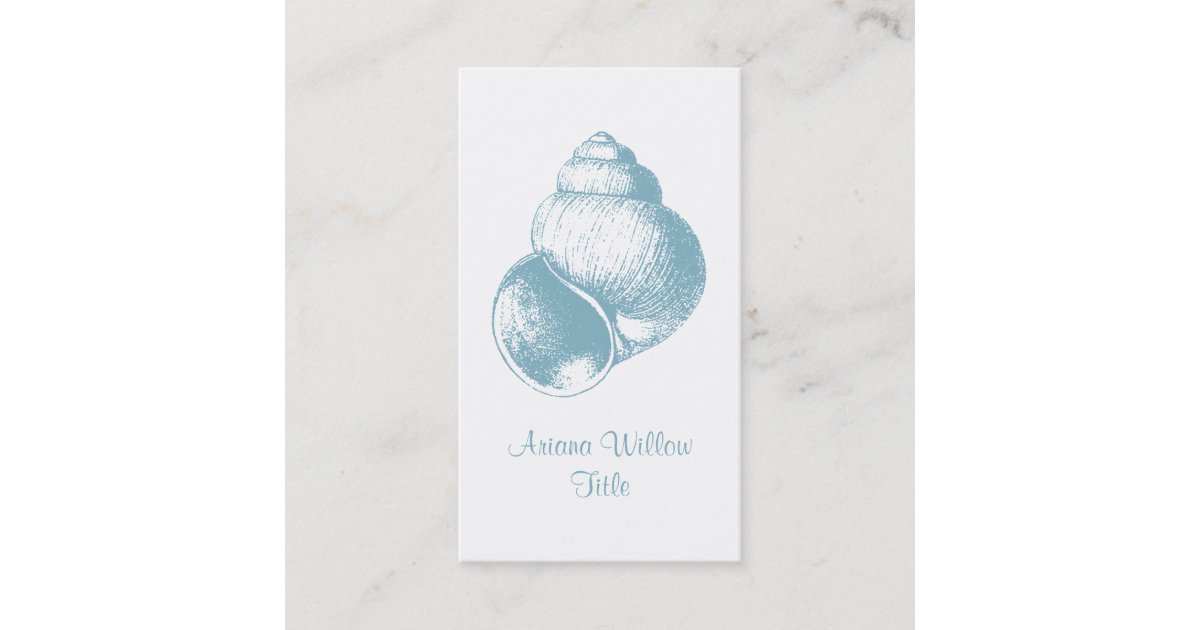 Serene Blue Sea Shell Business Card | Zazzle