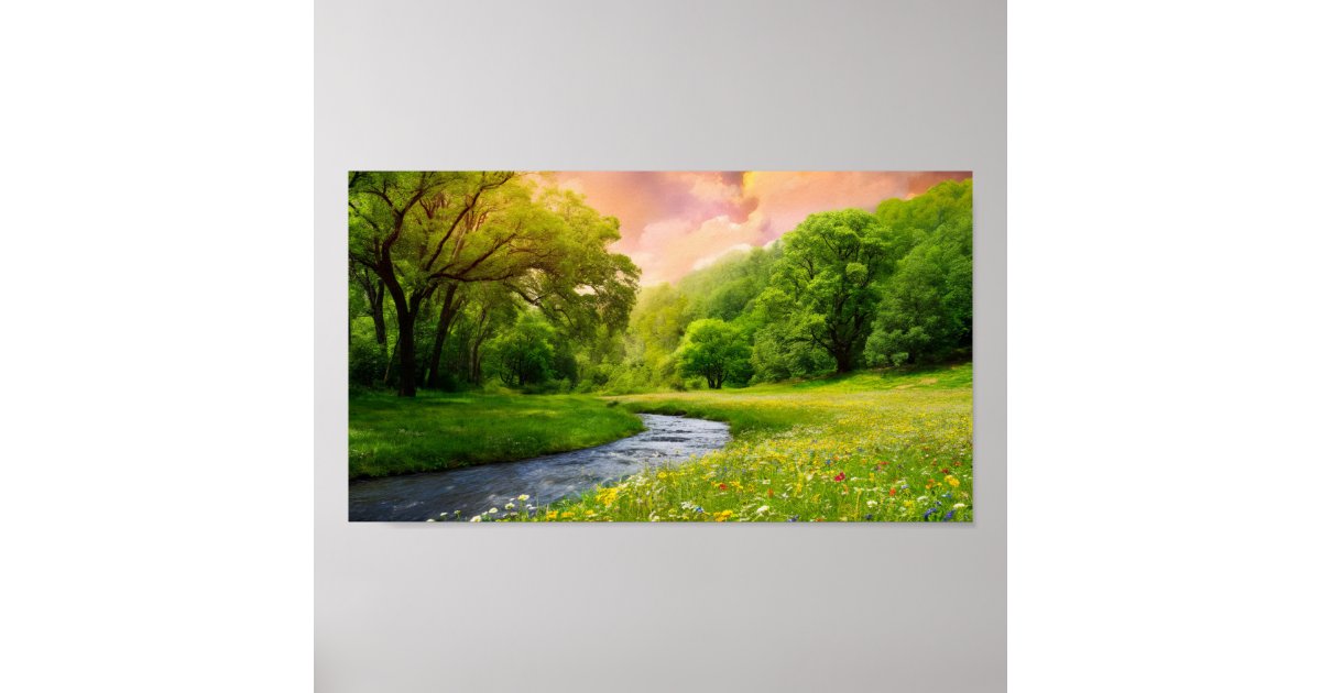 Serene Forest Landscape Poster | Zazzle