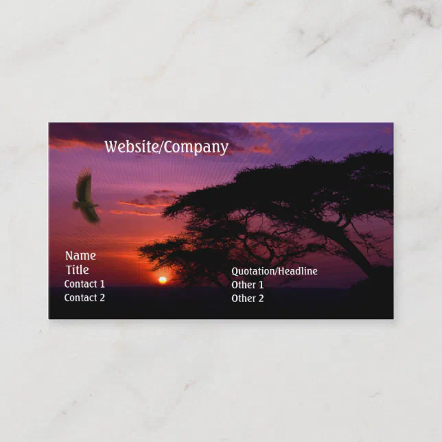 Serengeti Sunset Business Card | Zazzle