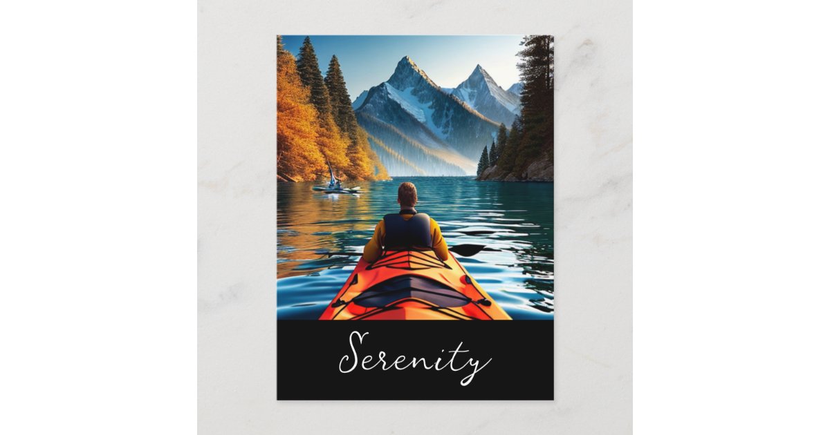 Serenity | Kayaking on the Lake Postcard | Zazzle