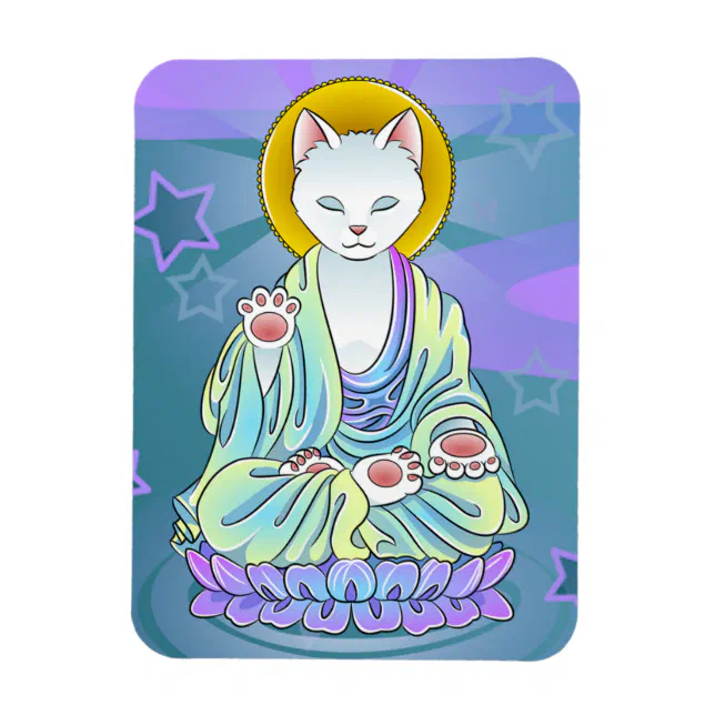 Serenity Meow Buddhist Cat Magnet | Zazzle