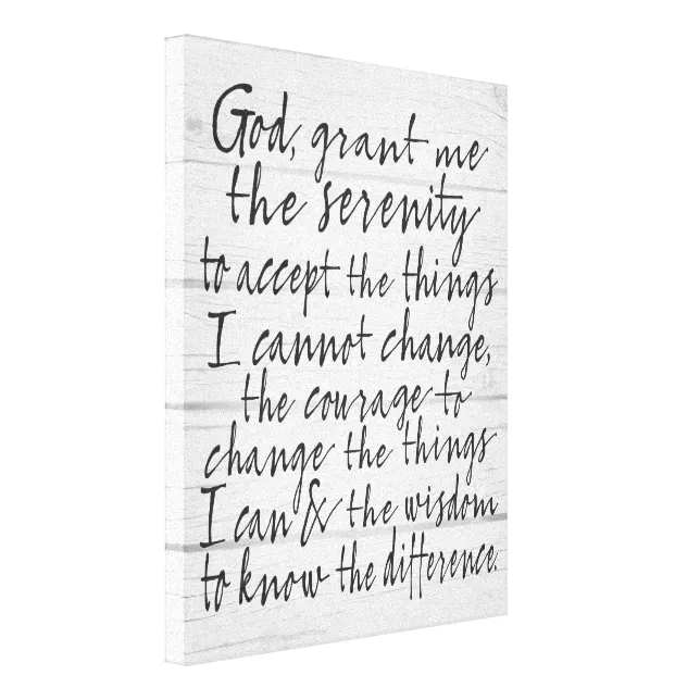 Serenity Prayer - Bounce Calligraphy Script Modern Canvas Print | Zazzle