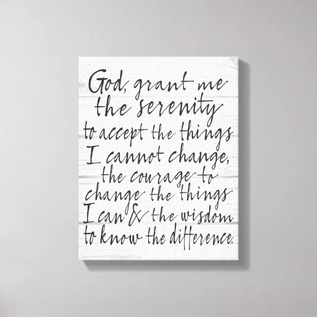 Serenity Prayer - Bounce Calligraphy Script Modern Canvas Print | Zazzle