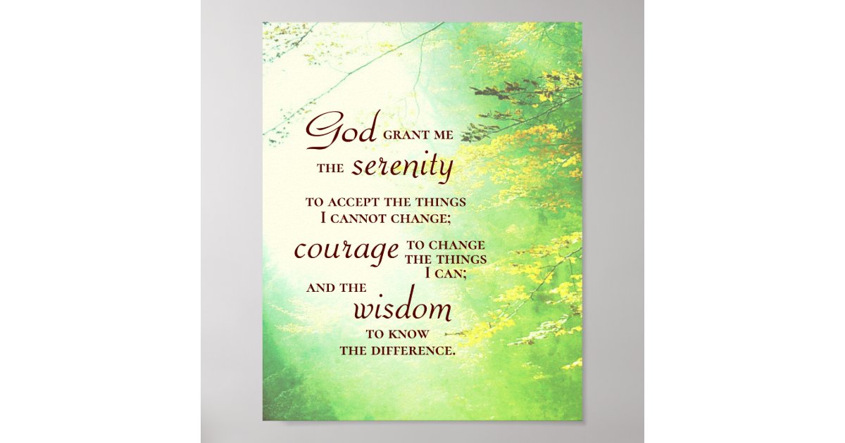 Serenity Prayer, Forest Poster | Zazzle