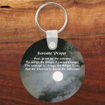 Serenity Prayer Full Moon Inspirational Keychain | Zazzle