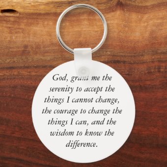 Serenity Prayer Keychain, simple & clean. Keychain | Zazzle