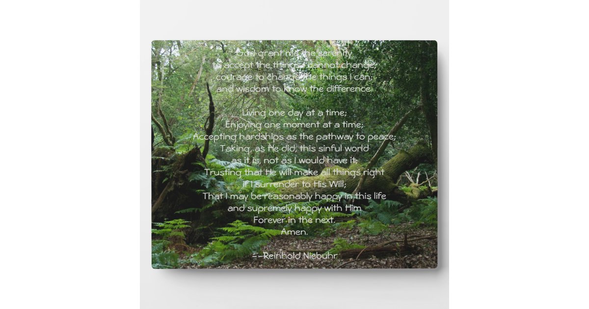 Serenity Prayer Nature Plaque | Zazzle