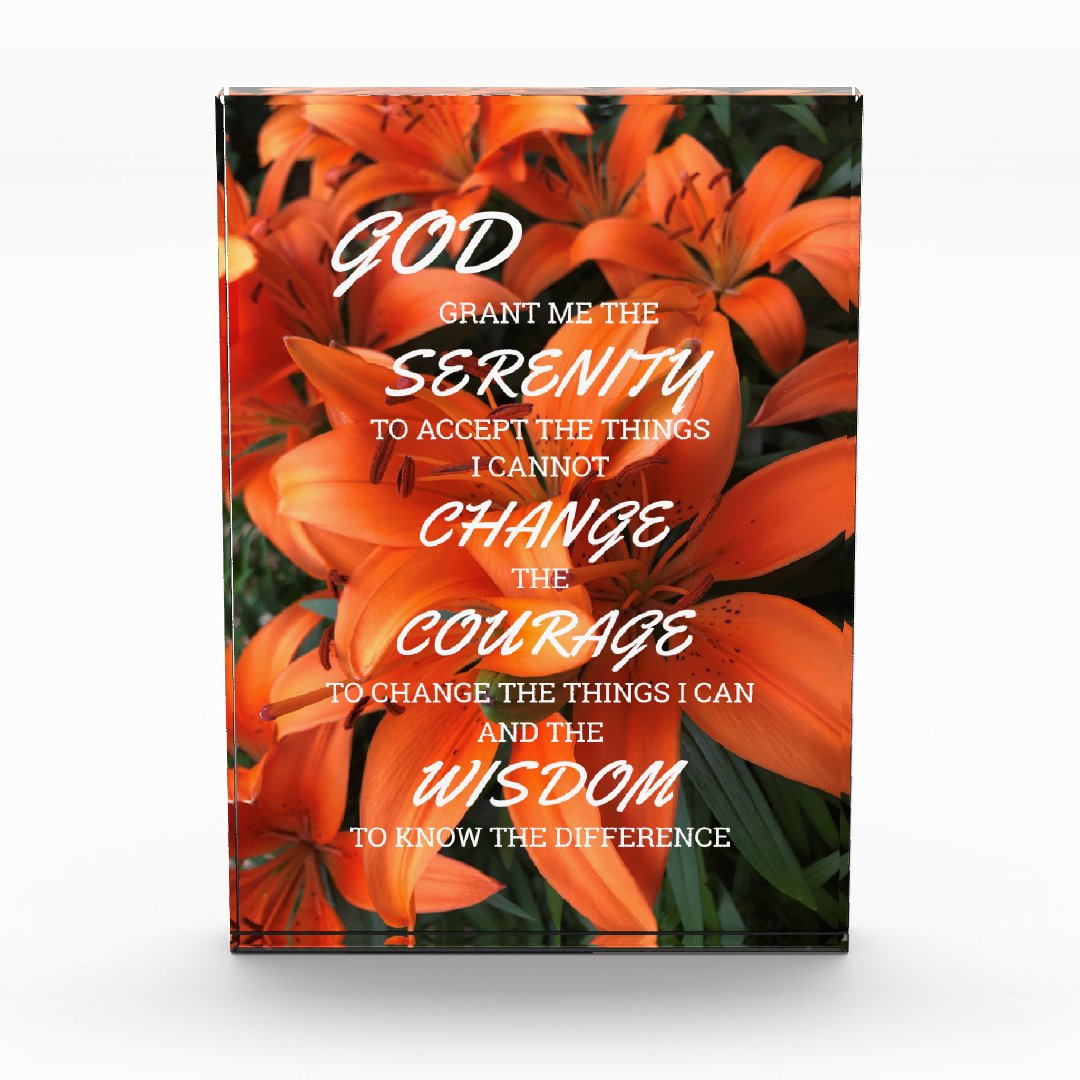 Serenity Prayer Orange Lily Floral Photo | Zazzle